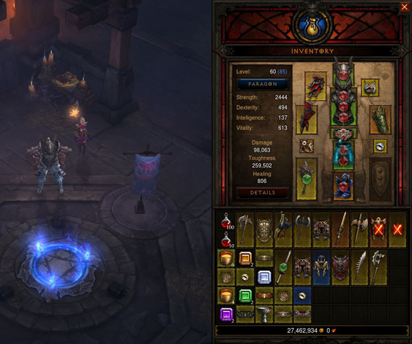 Sistema de inventario de Diablo 3